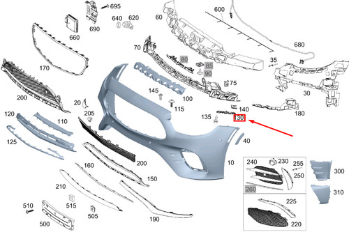 MB E C238 FRONT BUMPER TO RIGHT WHEEL ARCH MOUNTING RAIL A2388854001 | eBay