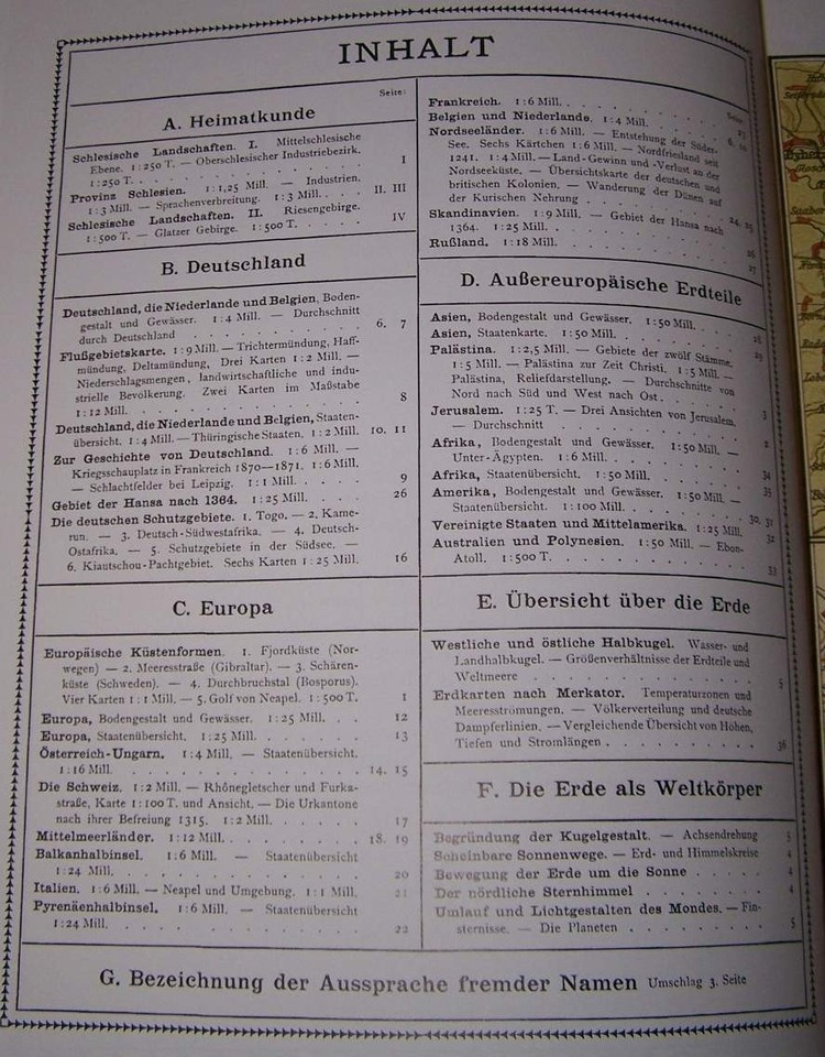 Schlesischer Schulatlas 1912 Atlas Schlesien Weltatlas Geschichte ...