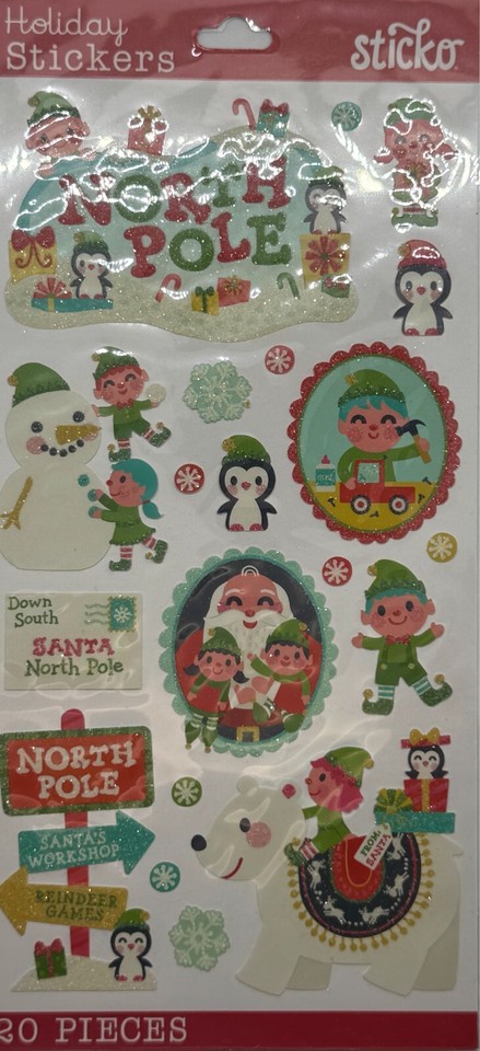 Sticko Scrapbook Stickers - Christmas Theme Stickers - Winter - EK ...