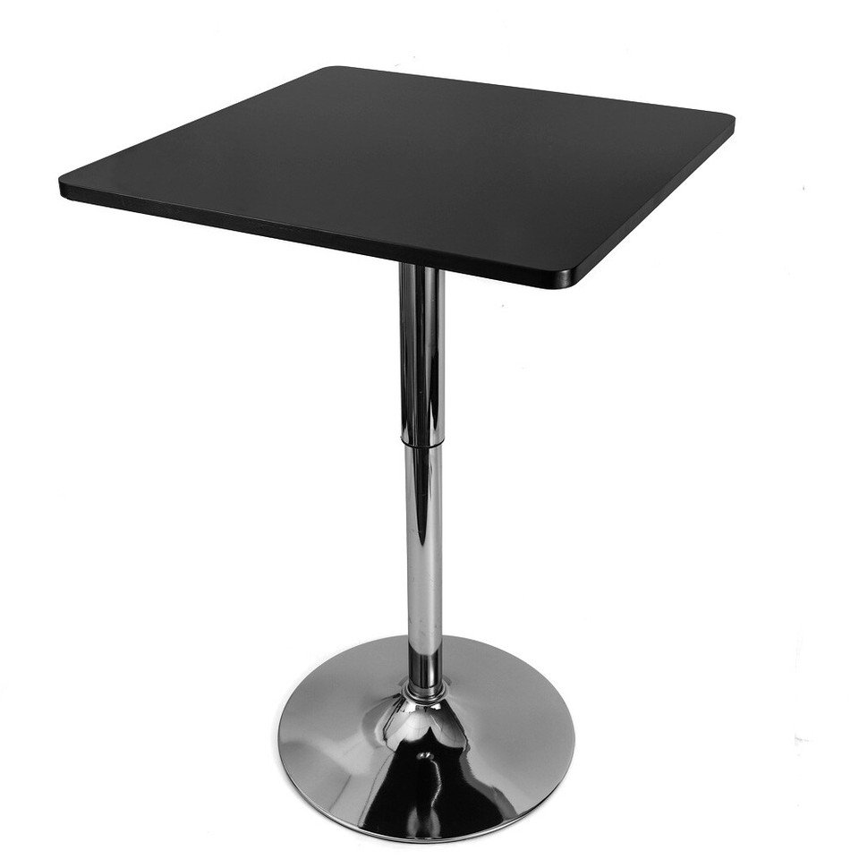 Pub Table Square High Table Black Top Pedestal Tall Tables Cocktail Bar ...