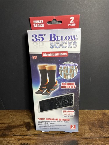 Twin Pack As Seen On Tv 35 Below Socks Black Small/medium Aluminized ...