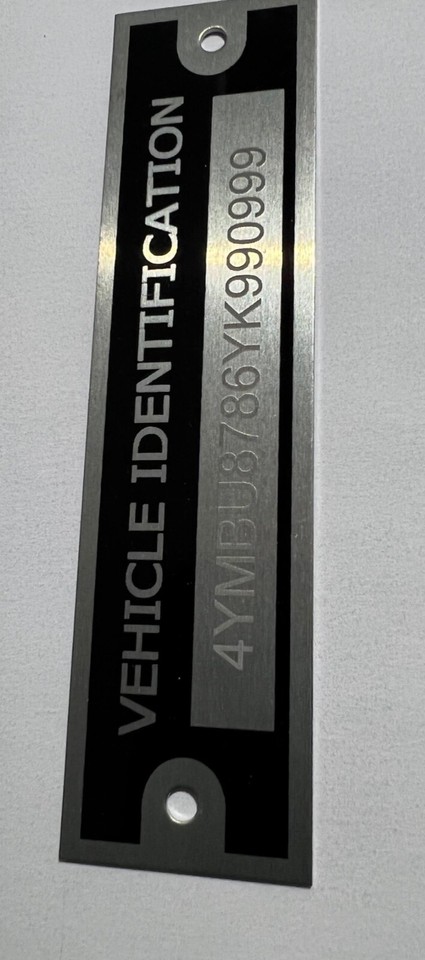 Include rivets! Personalized SERIAL NUMBER PLATE DATA ID TAG Heavy Duty ...