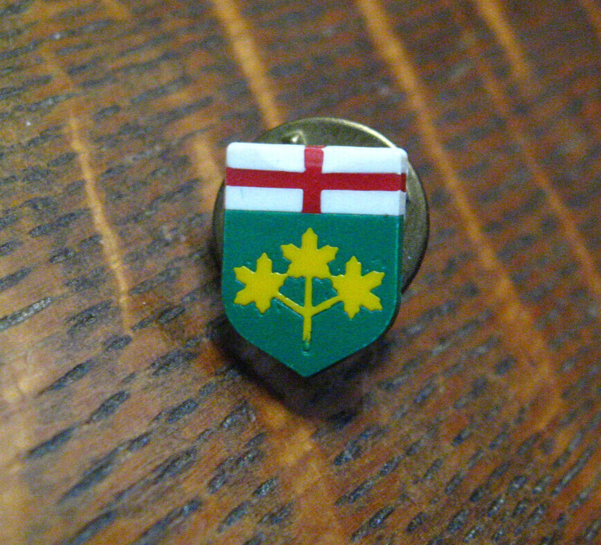 Ontario Canada Vintage Coat Of Arms Lapel Pin - Canadian Patriotic ...