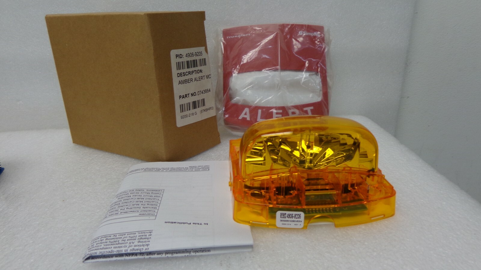 SIMPLEX 4906-9205 AMBER ALERT MCVO WALL MOUNT FIRE ALARM STROBE MULTI ...