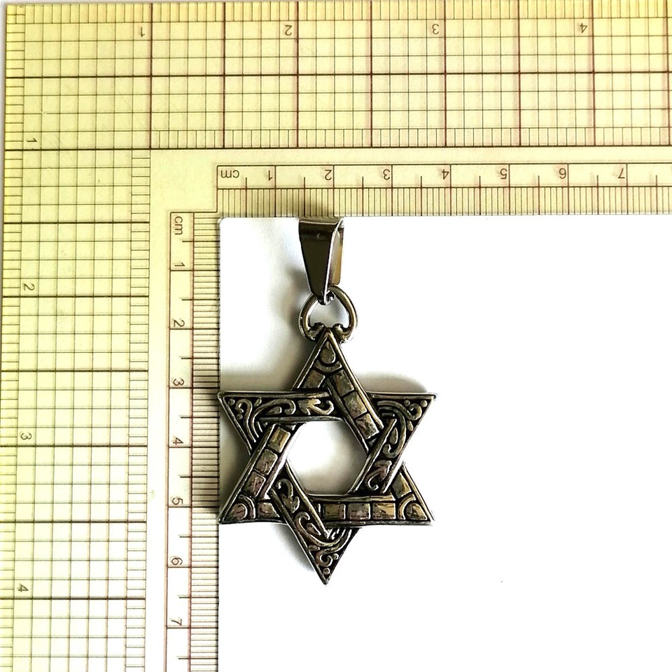 6 Point Star of David Necklace Zionist Jewel Hexagram Pendant Jewish ...