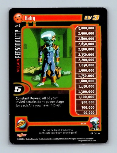 Dragonball GT DBZ Baby 256 Personality Score Baby Saga | eBay