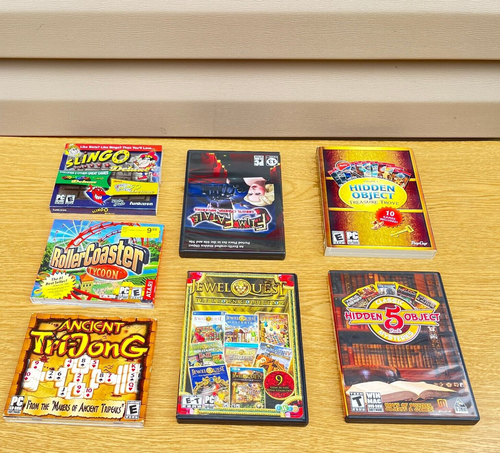 PC Computer Game Lot Slingo, Tri-jong, Roller Coaster Tycoon, Film ...