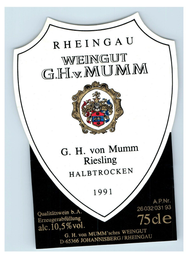 Vintage Weingut G.H Mumm German Wine Label Original S81E | eBay