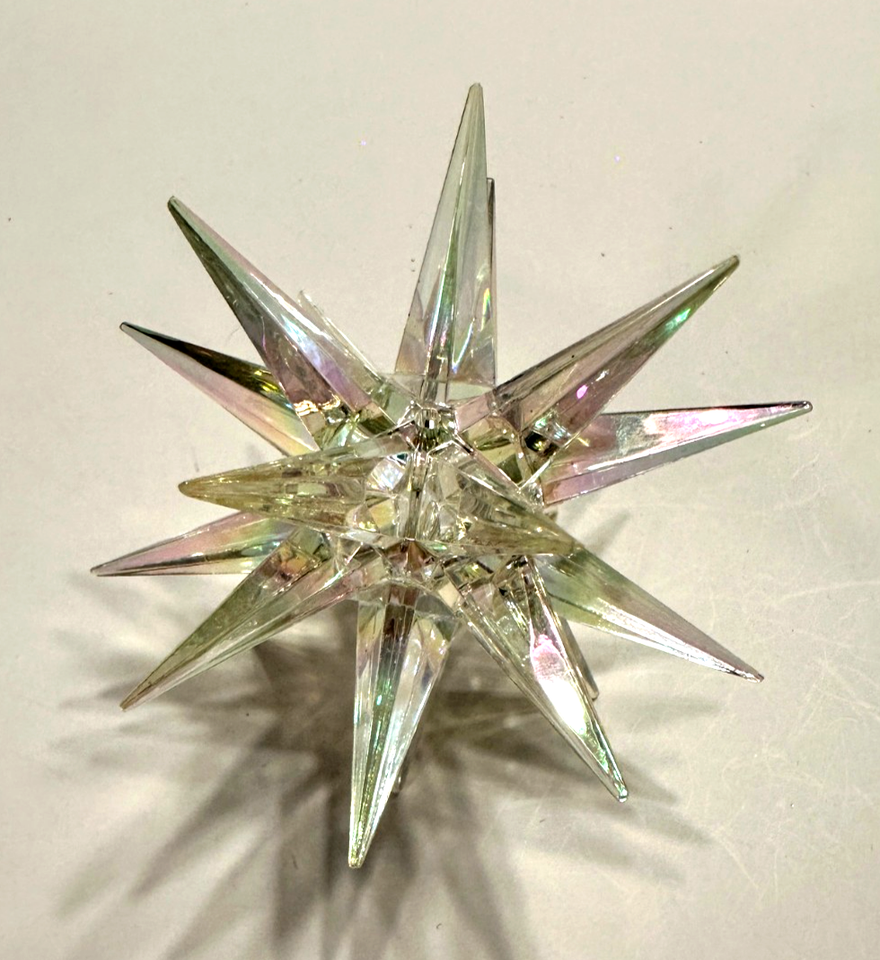 MORAVIAN Sputnik 2.75" STAR Ceramic Christmas Tree IRIDESCENT AURORA ...