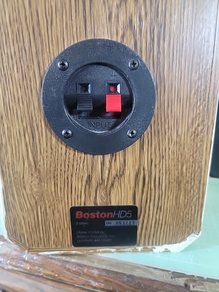 Pair Boston Acoustics HD5 Bookshelf Speakers Wood Painted Water Base ...