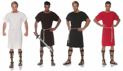 ADULT MENS ROMAN SPARTAN GREEK GOD TOGA COSTUME GOWN ROBE TUNIC SHEPARD ...