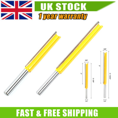 1/4inch 6.35mm Shank Extra Long Straight Flute Blade Router Bit Milling ...