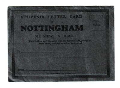 VINTAGE NOTTINGHAM 6 VIEW LETTERCARD RA SERIES NOTTINGHAMSHIRE POSTCARD ...