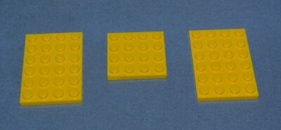 lot of 3 assorted yellow Lego plates - 4X4, 4X6 - combined shipping ...