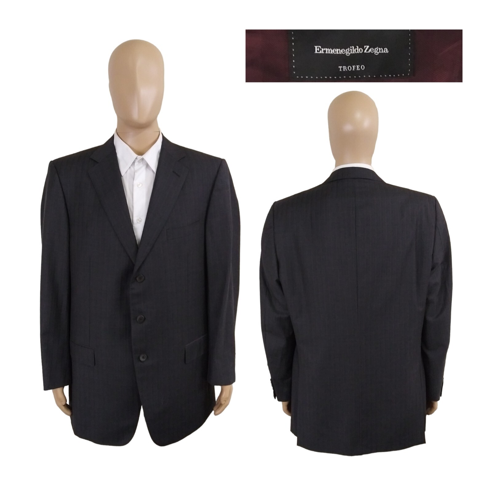 Ermenegildo Zegna Trofeo Three Button Surgeon Cuff Gray Wool Suit ...