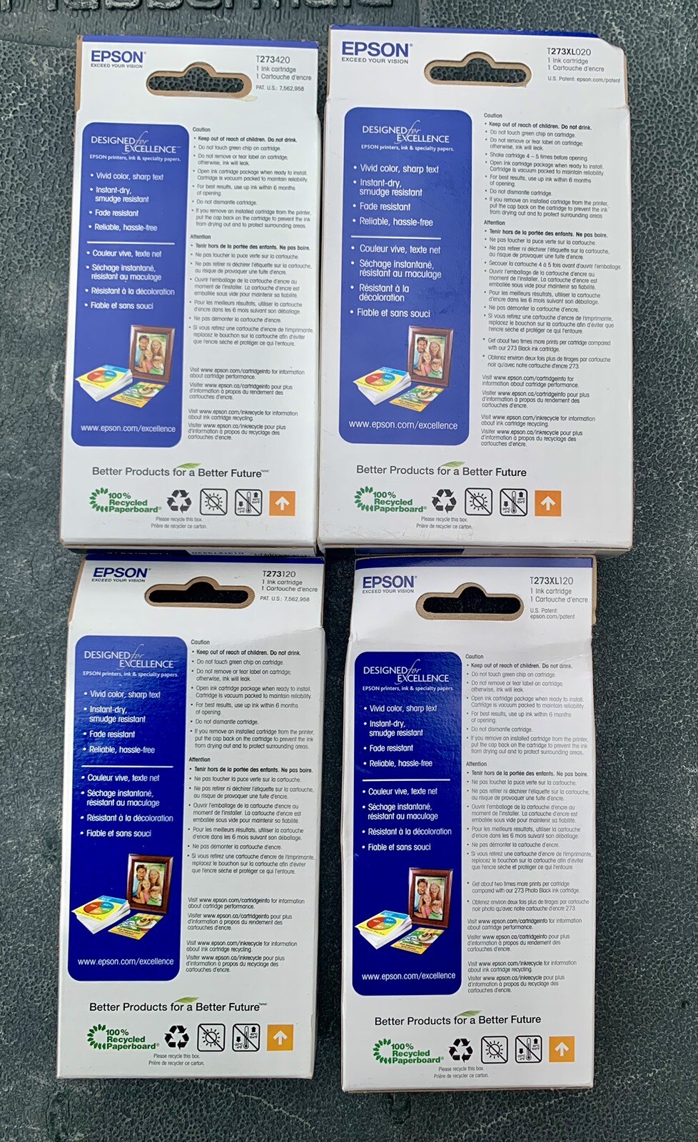 Epson Lot of 4 (2) 273XL & 273 black Photo & 273 Yellow. EXPIRED | eBay