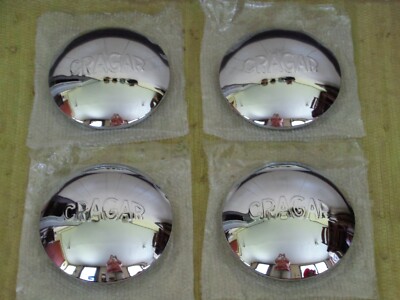 NOS CRAGAR Chrome Reverse Baby Moon Dog Dish Center Hub Caps Set of 4 ...