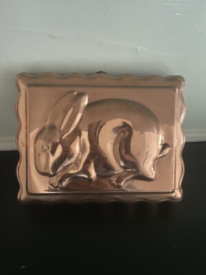 Vintage 7" X 9" Bunny Rabbit Copper Mold Made In Portugal Farmhouse ...