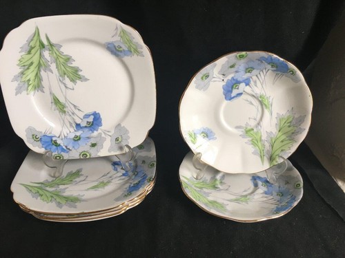 royal standard bone china vintage side plates x 4 saucers x 4 somerset ...
