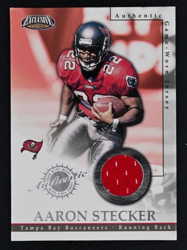2002 Pacific Exclusive #49 Aaron Stecker Game Worn Jerseys Tampa Bay ...