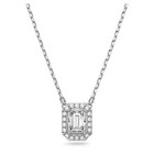 Swarovski Una Pendant Necklace Octagon Cut, White, Rhodium Plated ...