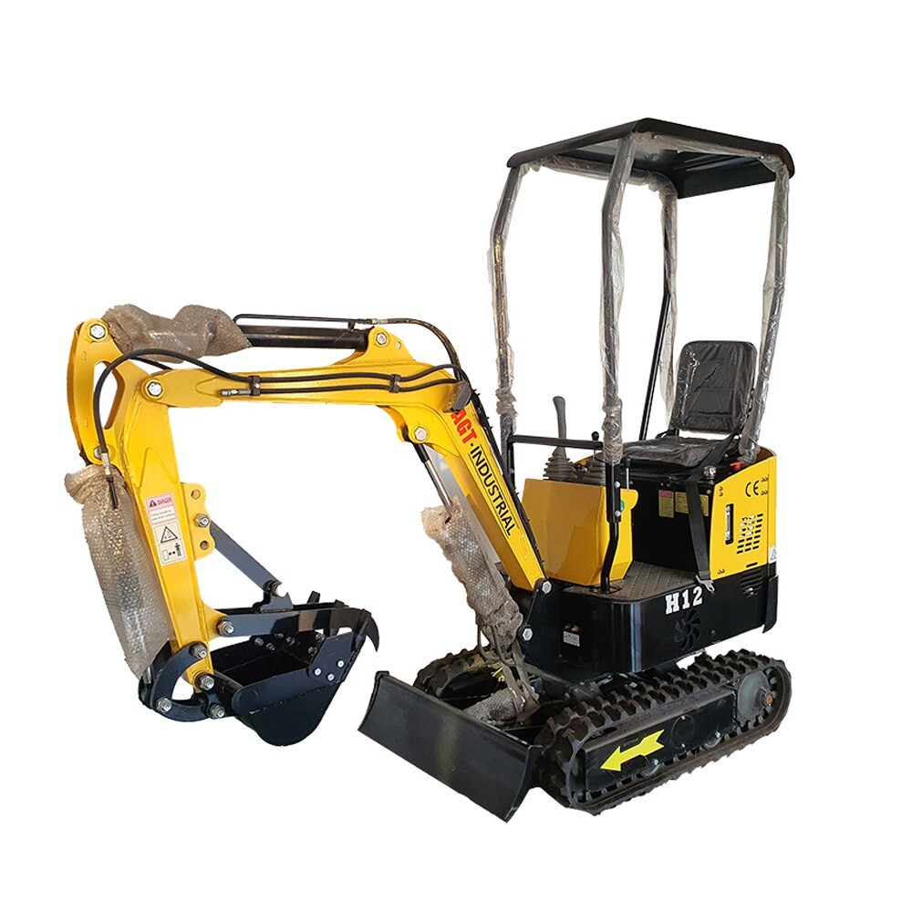 AGT New H12 Mini Excavator 13.5HP 1Ton Digger Tracked Crawler B&S Gas ...