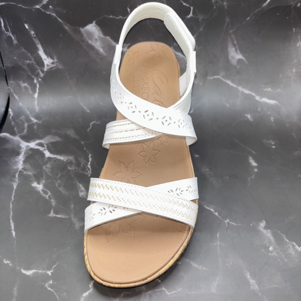 Skechers Cali Beverlee Delicate Glow Vegan Leather Strappy Sandal Size 8 Wedges | eBay