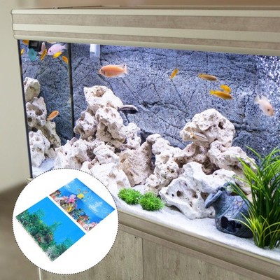 2pcs 3D Fish Tank Sticker Double Sided Aquarium Wallpaper Aquarium ...