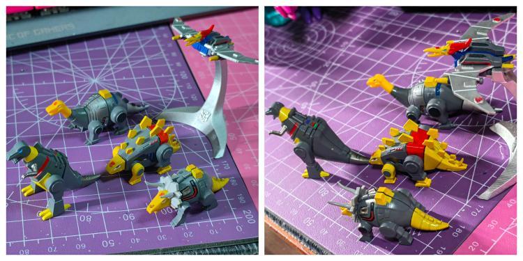 pre-slae pinted minimum MINI Dinoking Grimlock Sludge Swoop Snarl Slag ...