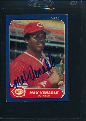 1986 Fleer #196 Max Venable Reds Signed Auto *46025 | eBay