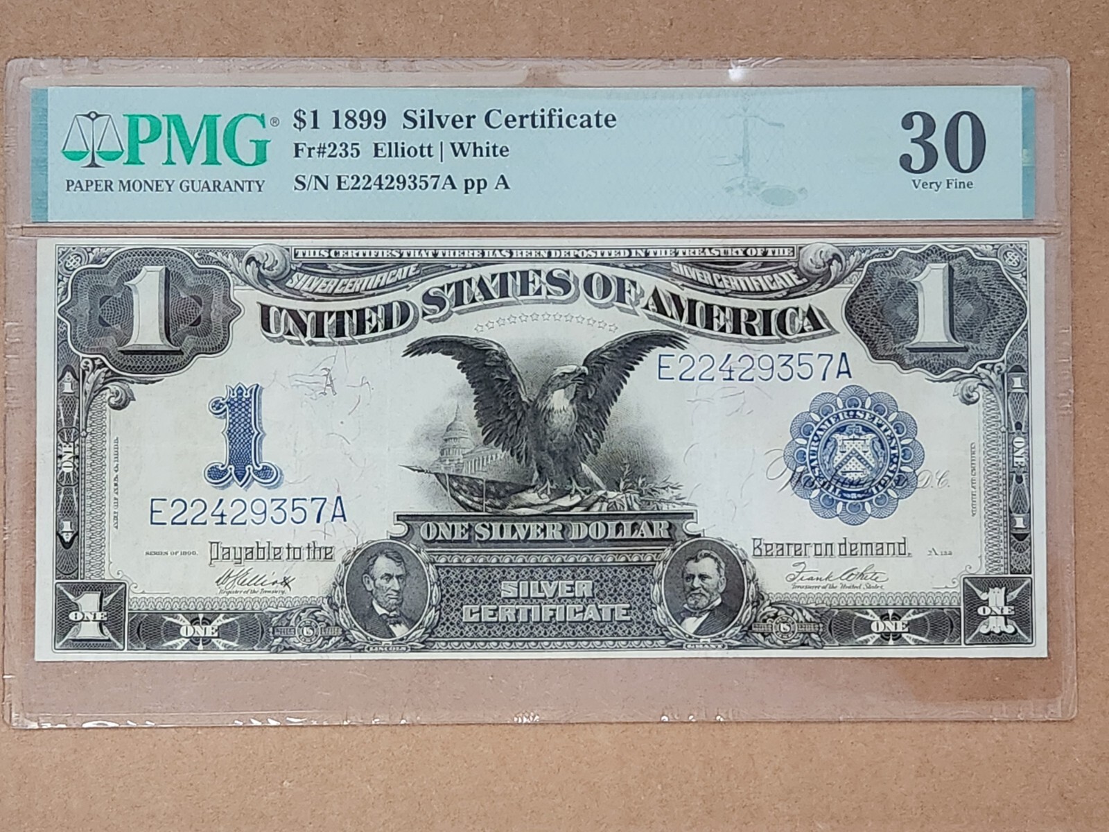 1899 $1 Silver Certificate Note Black Eagle PMG 30 VF FR 235 Large Size ...