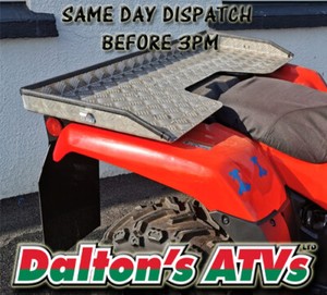 ATV Quad Universal Rear Cargo Alloy Tray, Dog Tray, Alloy checker plate ...