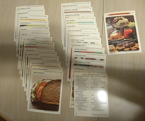 Betty Crocker SNACKS AROUND THE CLOCK Recipe Card Library Section M 1 ...