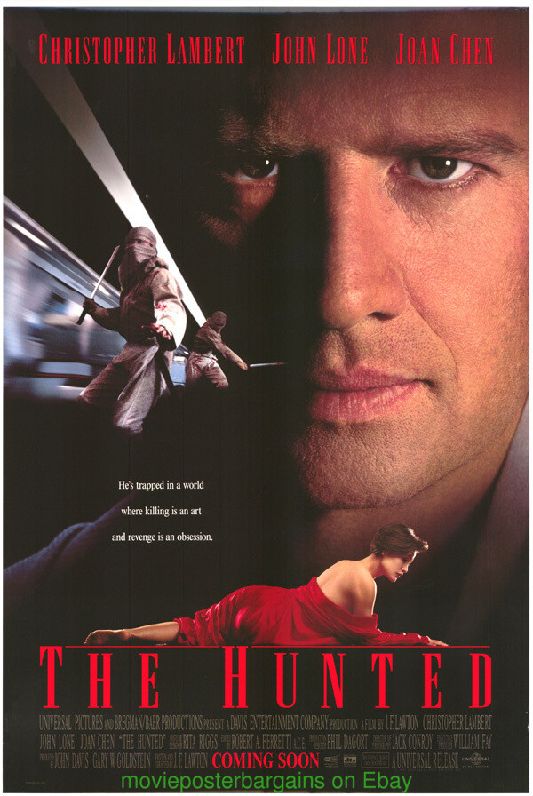 THE HUNTED MOVIE POSTER Original DS 27x40 CHRISTOPHER LAMBERT 1995 ...