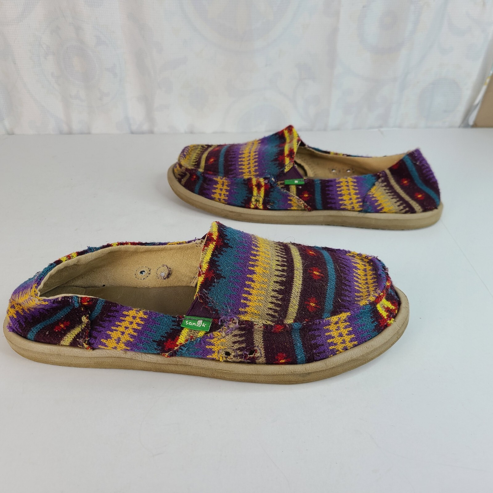 Sanuk Shoes Southwestern Blanket Sidewalk Slippers Multicolored Women's ...