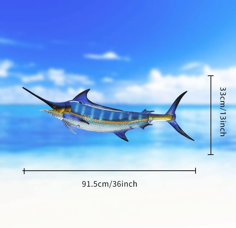LIFFY Metal Blue Marlin Wall Decor Indoor Metal Fish Wall Art Large ...