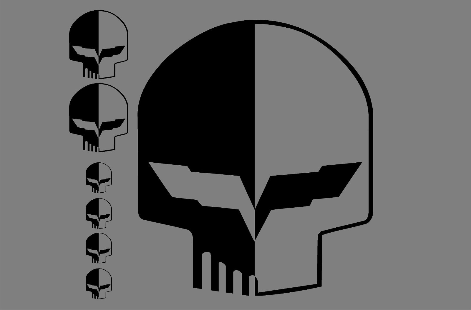 Corvette C6 "Jake" Racing Skull Decal/Sticker -- Bundle C6R, Z06, ZR1 C ...