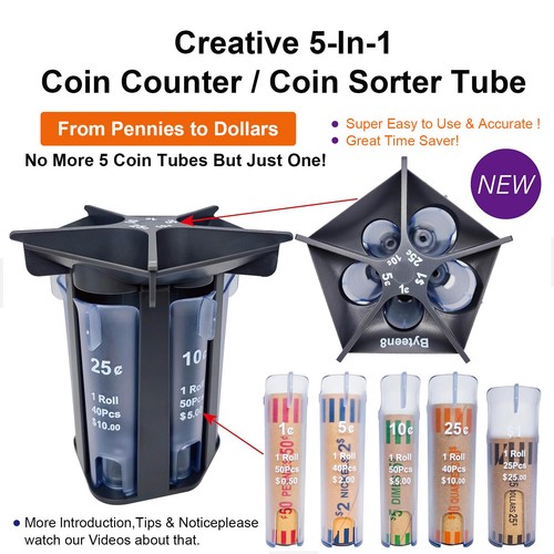 Creative 5-in-1 Change Sorter Coin Organize,Change Counter Machine Coin ...