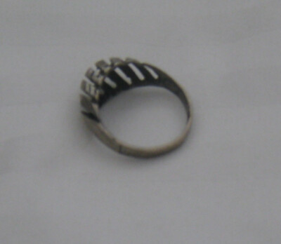 1ST ½ 20TH C. UNUSUAL STERLING SIZE 6½ RING ROW OF ARCHES INCISED w ...