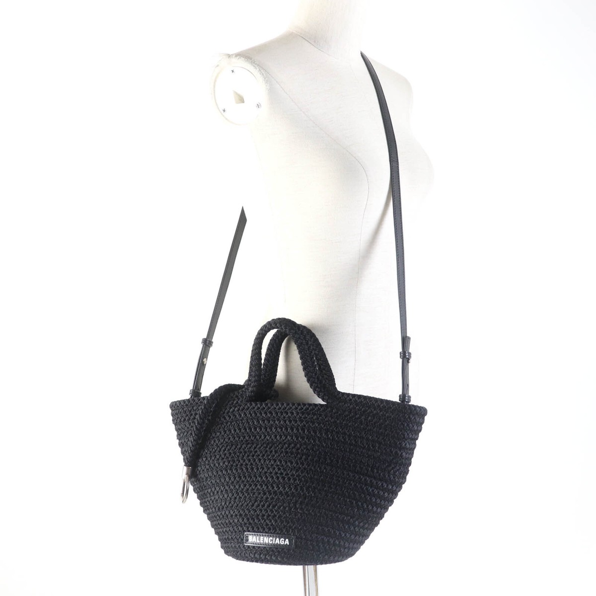 Balenciaga Ibiza Small Logo 2Way Shoulder Basket Bag Black Balenciaga Ibiza Small Logo 2Way Shoulder Basket Bag Black