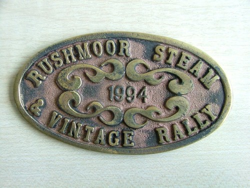 Brass plaque 1994 Rushmoor Steam & Vintage Rally HB361 | eBay UK