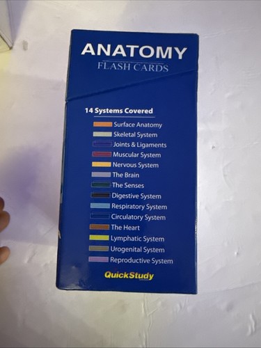 Anatomy Flash Cards QuickStudy 300 Cards 14 Systems With Box Educational | eBay