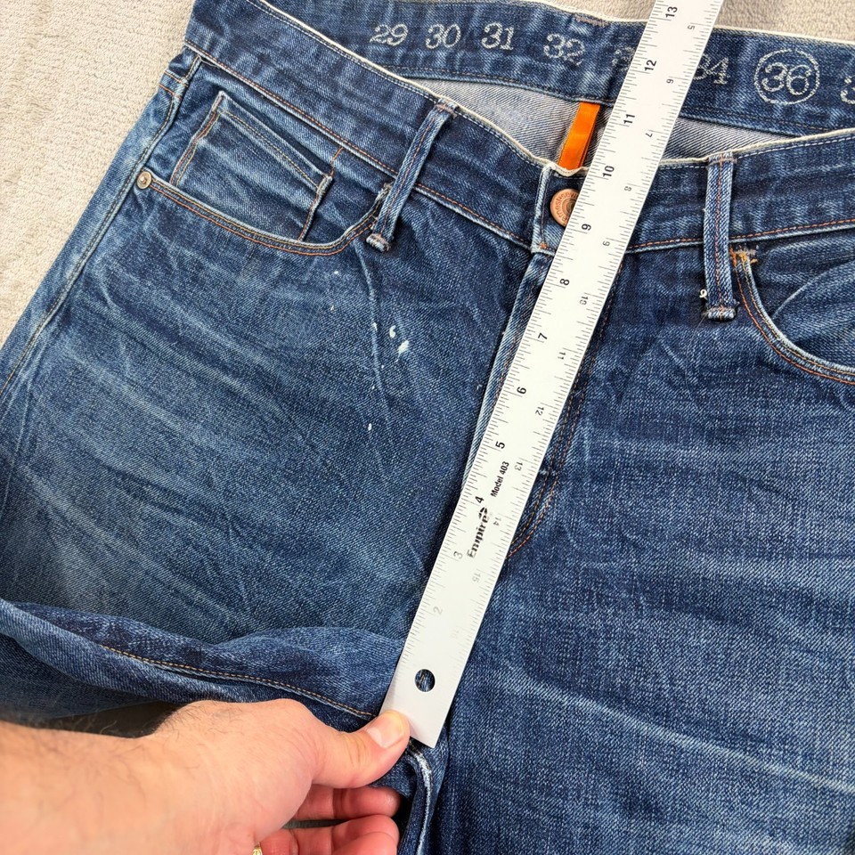 Vintage Earnest Sewn Selvedge Denim Jeans Men 36x34 Blue Distressed ...