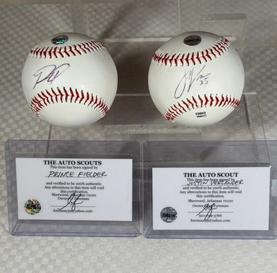 Justin Verlander Prince Fieilder Signed Baseball Autograph Baseball Set ...