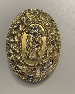 VTG Belt Buckle Brass Adam & Eve, Tree of Knowledge, Deus Dat ...
