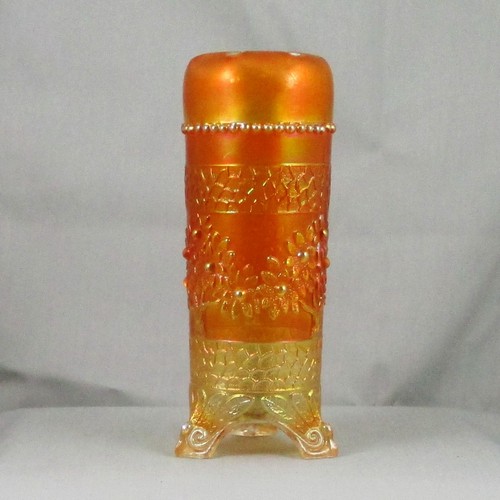 FENTON ORANGE TREE MARIGOLD CARNIVAL GLASS HATPIN HOLDER GOOD FEET | eBay