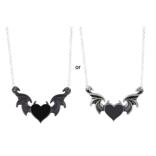 Devil Wing Heart Necklace Retro Hip Hop Style Pendant Gothic Cosplay Charming | eBay