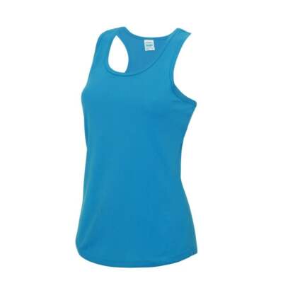 Ladies Cool AWDis JC015 Gym Running Training Vest Shirt Top - Sapphire ...