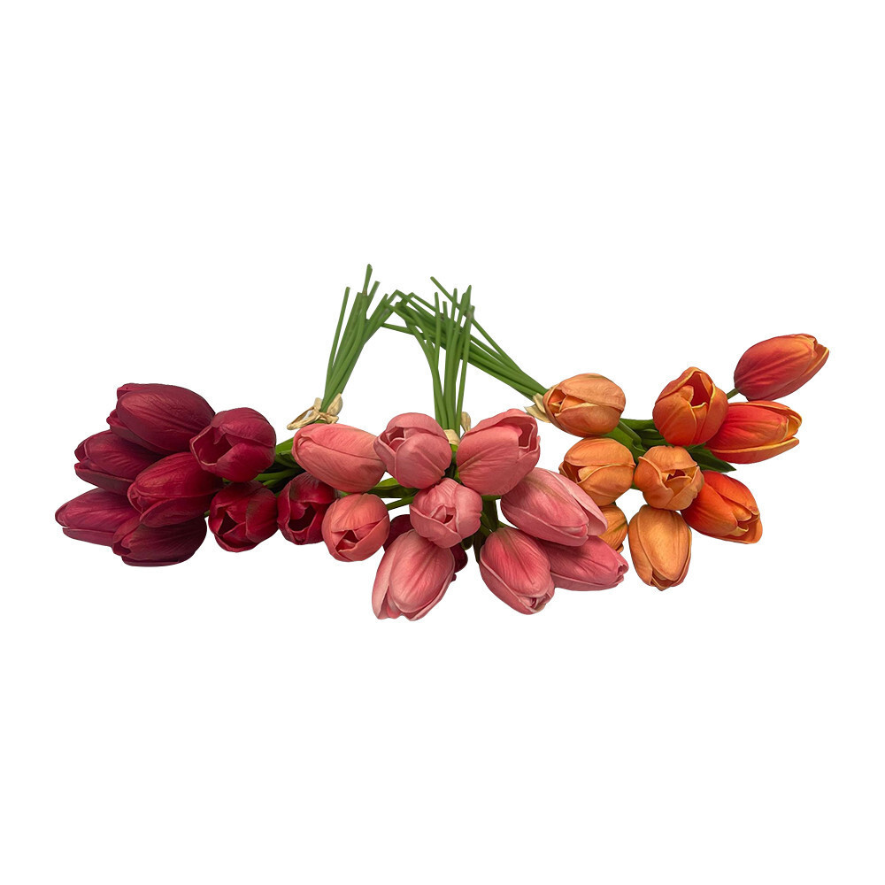 Assorted 15'' Real Touch Tulip Bundle Silk Floral Artificial Flower ...