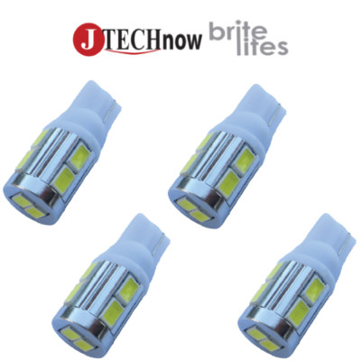 Jtech 4x T10 10 SMD LED 5W Super Bright White Light Bulb 901 904 906 ...